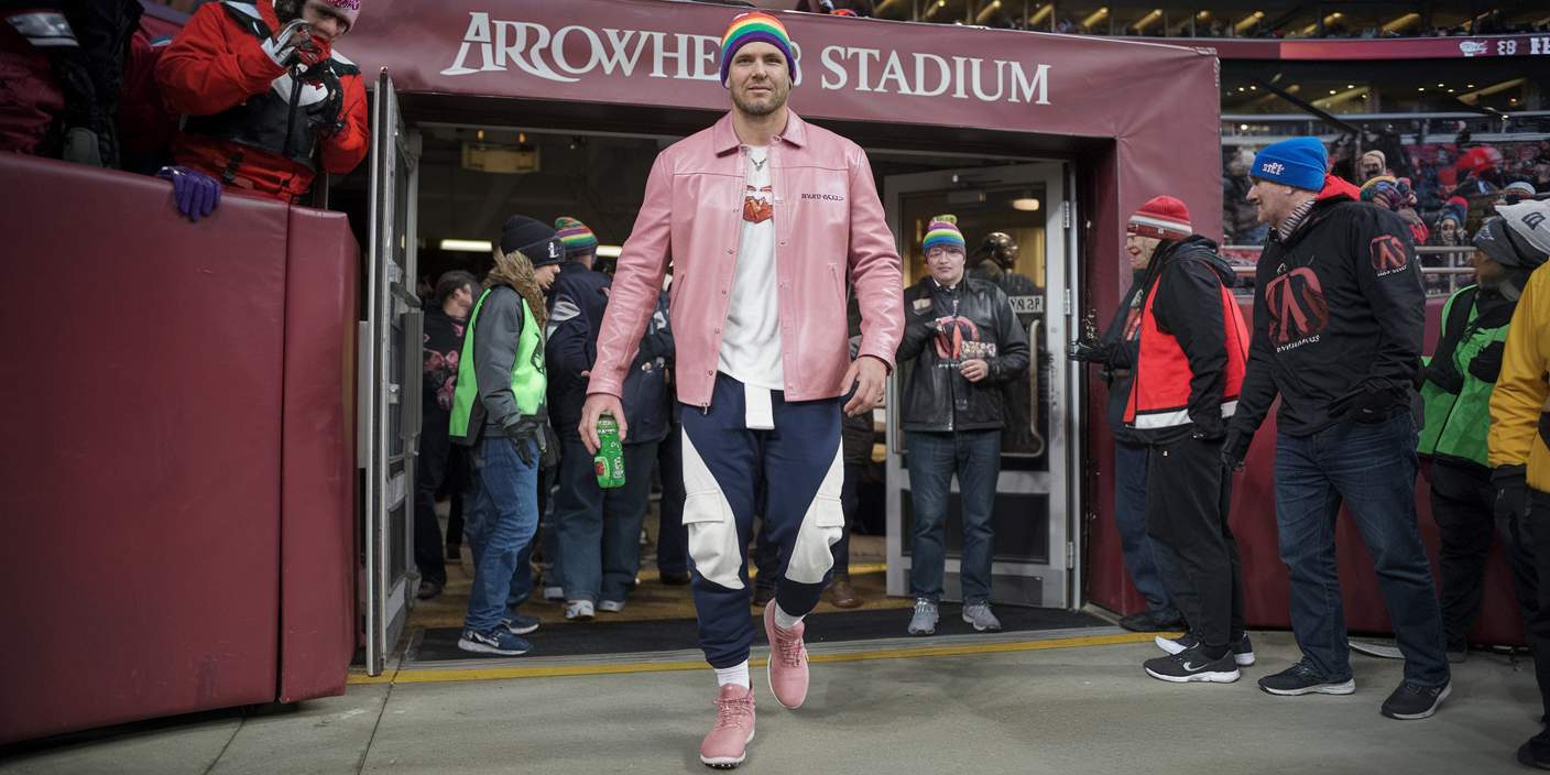 Travis Kelce Pink Suit